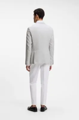 BOSS Slim-fit Puppytooth Blazer - Light Grey