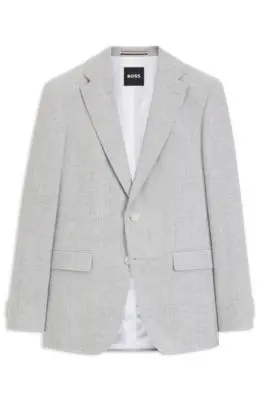 BOSS Slim-fit Puppytooth Blazer - Light Grey
