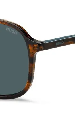 Hugo Horn-effect Acetate Sunglasses With Double Bridge