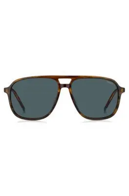 Hugo Horn-effect Acetate Sunglasses With Double Bridge