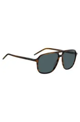Hugo Horn-effect Acetate Sunglasses With Double Bridge