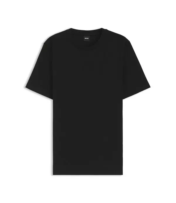 BOSS Bubble-jacquard Structure T-shirt In A Cotton Blend - Black