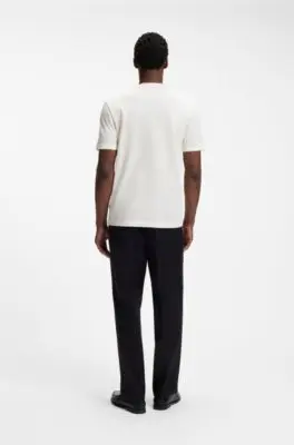 BOSS Bubble-jacquard Structure T-shirt In A Cotton Blend - White