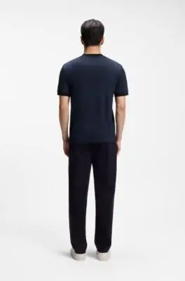 BOSS Luxe Travel Wool T-shirt With Fk Collar