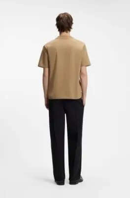 Hugo Relaxed-fit Cotton-jersey T-shirt With Logo Print - Beige