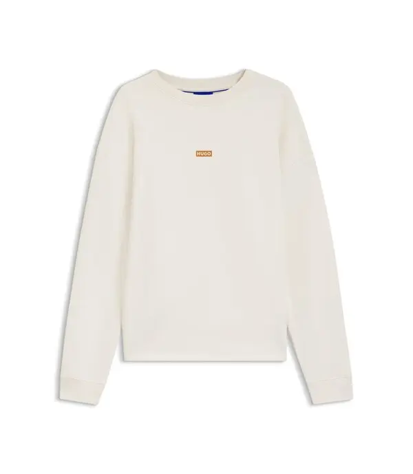 Hugo Logo-print Sweatshirt In Cotton Terry - White