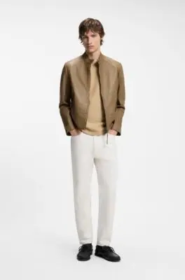 Hugo Cotton-blend T-shirt With Creased Effect - Beige