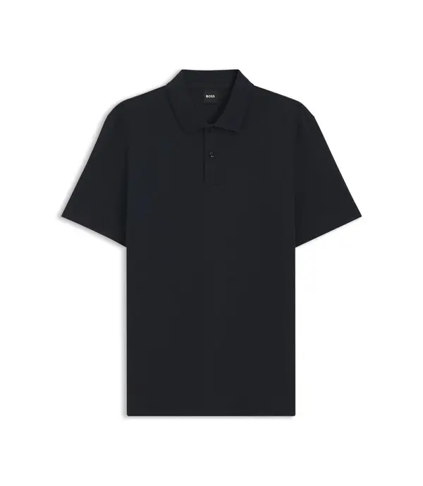 BOSS Cotton-blend Polo Shirt With Bubble-structured Jacquard