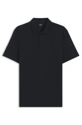BOSS Cotton-blend Polo Shirt With Bubble-structured Jacquard