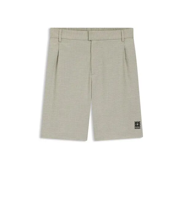 Hugo Relaxed-fit Houndstooth Shorts