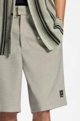 Hugo Relaxed-fit Houndstooth Shorts