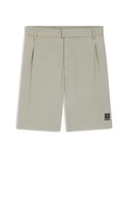 Hugo Relaxed-fit Houndstooth Shorts