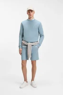 BOSS Cotton-terry Shorts With Logo Patch