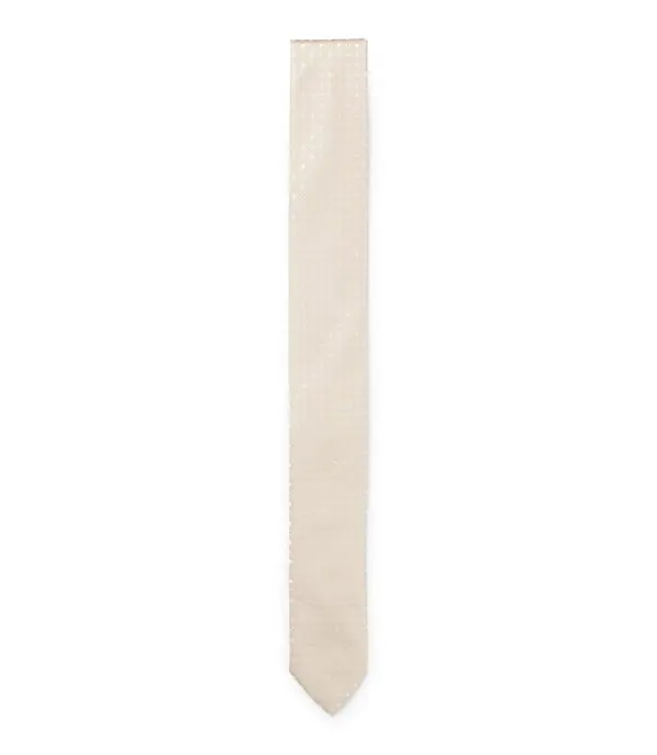 BOSS Jacquard-pattern Silk-blend Tie - Light Beige