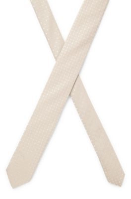 BOSS Jacquard-pattern Silk-blend Tie - Light Beige