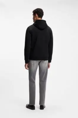 BOSS Cotton-blend Zip-up Hoodie With Monogram - Black
