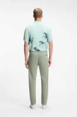 BOSS Tapered-fit Chinos In Structured Cotton With Stretch
