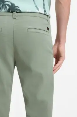 BOSS Tapered-fit Chinos In Structured Cotton With Stretch
