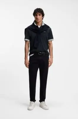 BOSS Cotton-jersey Polo Shirt With Stripe Trims