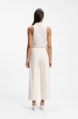 BOSS Relaxed-fit Pleated Culottes - White