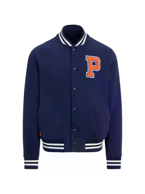 Polo Ralph Lauren Logo-patch Striped-trim Bomber Jacket