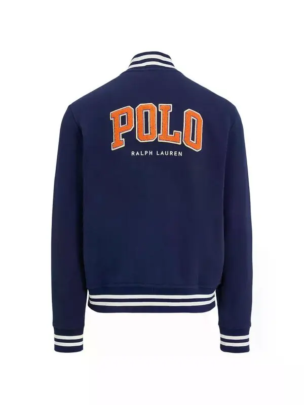 Polo Ralph Lauren Logo-patch Striped-trim Bomber Jacket