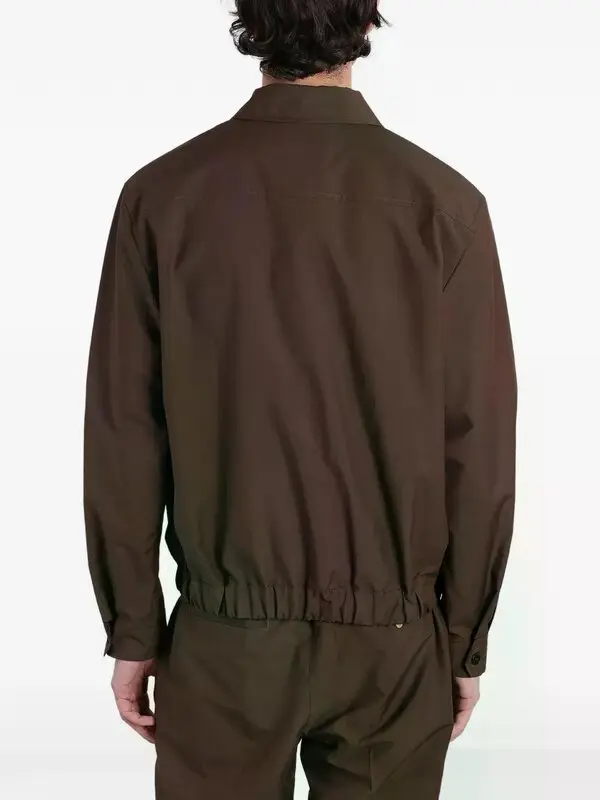 GREYED Elasticated-hem Button-up Jacket