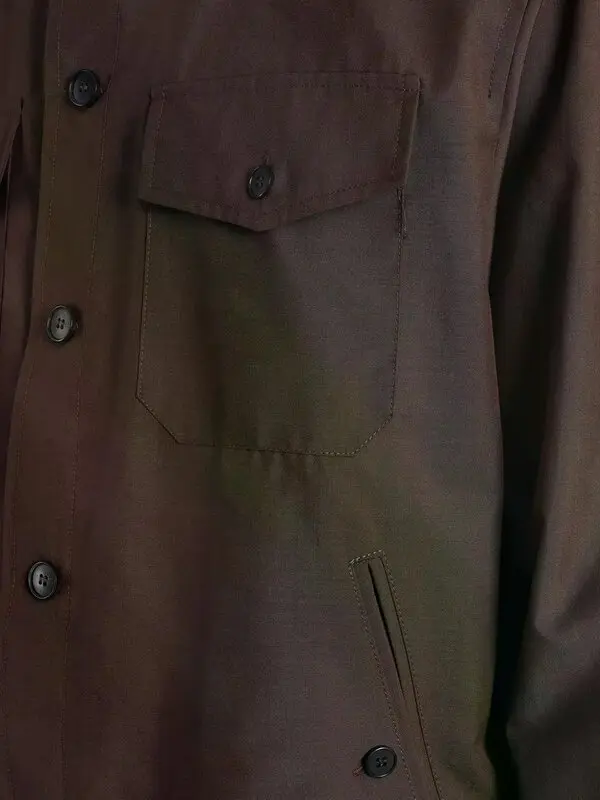 GREYED Elasticated-hem Button-up Jacket