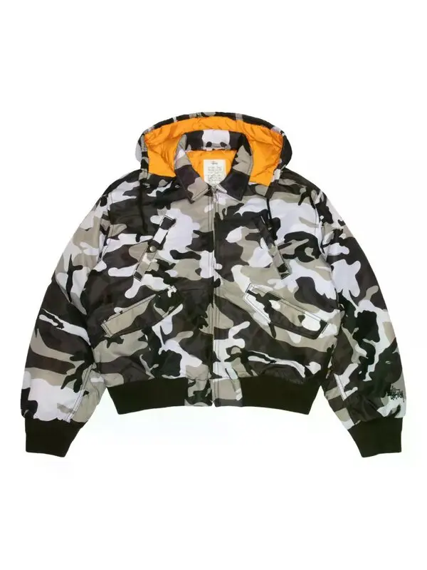 StÜssy Flight Camouflage-print Hooded Jacket