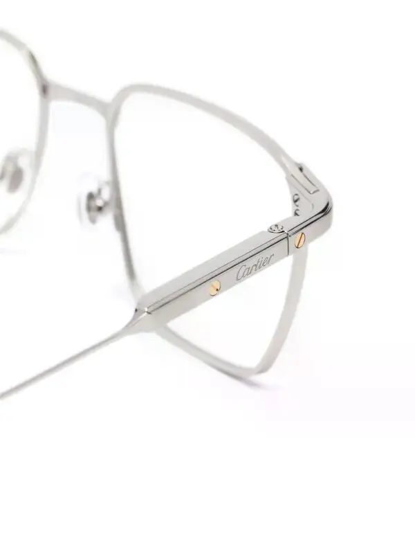 Cartier Rectangle-frame Glasses - Silver