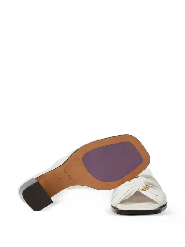 Paul Smith Ruched Ring-detail Block Heel Sandals - Neutrals