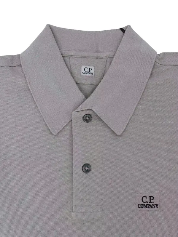 C.P. COMPANY Logo-embroidered Polo Shirt - Grey