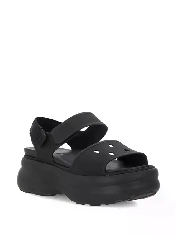 CROCS Soho Y-strap Platform Sandals - Black
