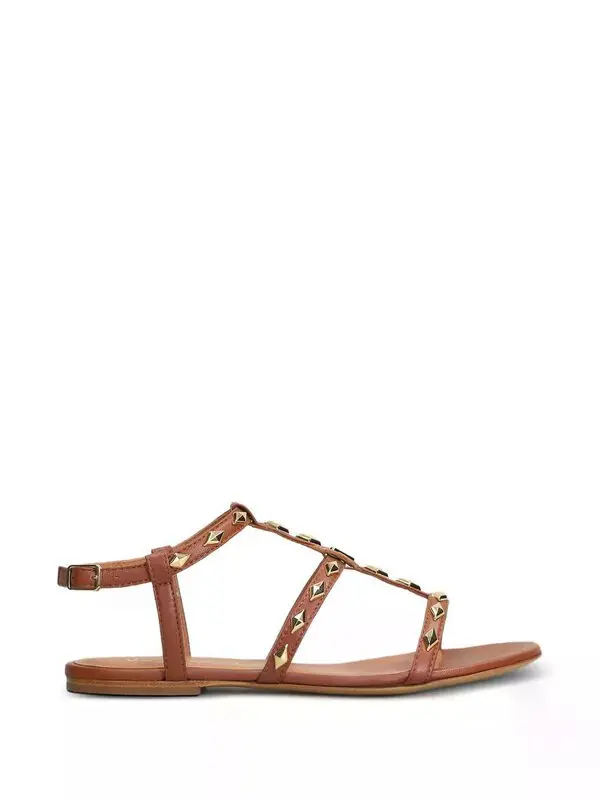 VIA ROMA 15 Stud-embellished Leather Sandals