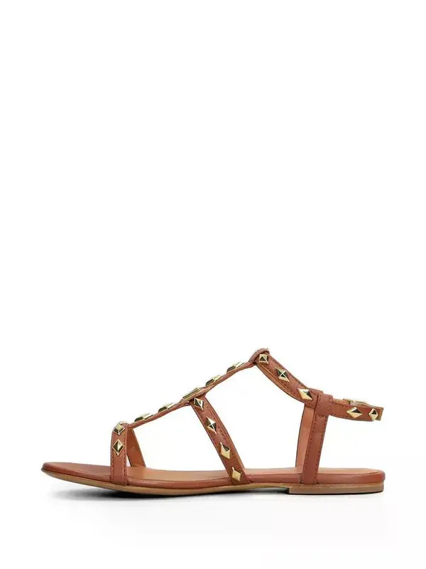 VIA ROMA 15 Stud-embellished Leather Sandals