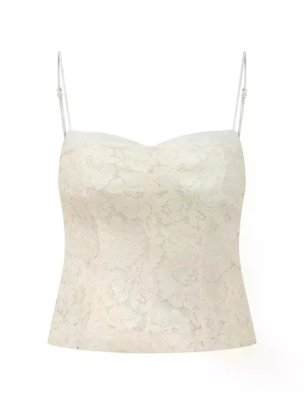 Pinko Lace-overlay Corset Top - Neutrals