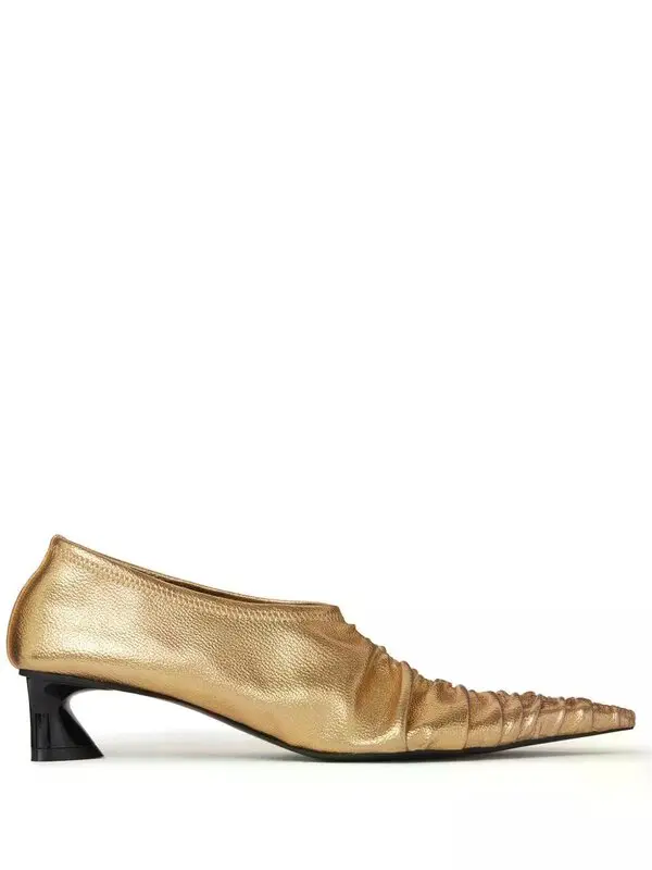 Stella McCartney Elsa Metallic Kitten Heel Pumps - Gold