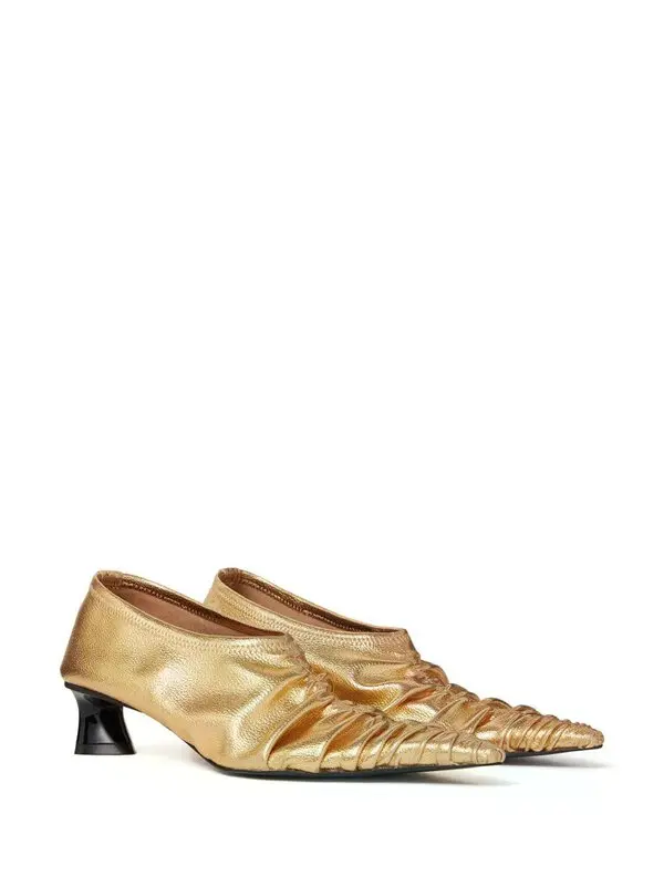 Stella McCartney Elsa Metallic Kitten Heel Pumps - Gold