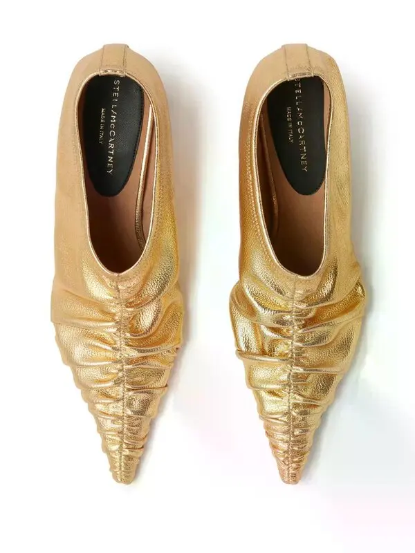 Stella McCartney Elsa Metallic Kitten Heel Pumps - Gold
