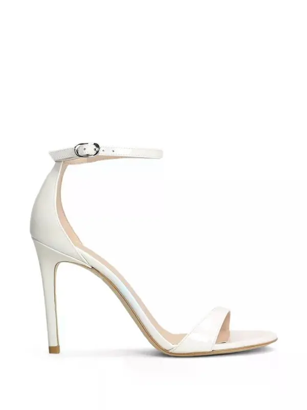 STUART WEITZMAN Leather Ankle-strap Sandals - White