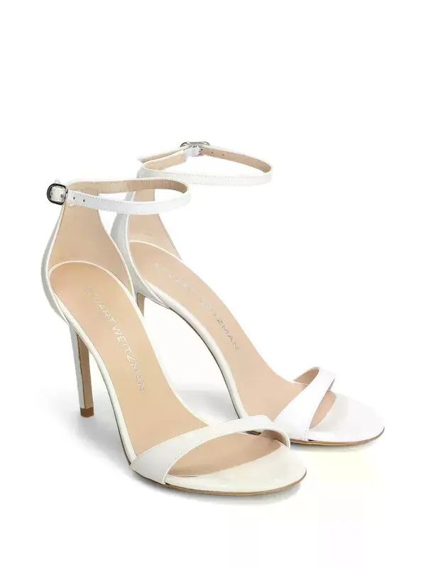 STUART WEITZMAN Leather Ankle-strap Sandals - White