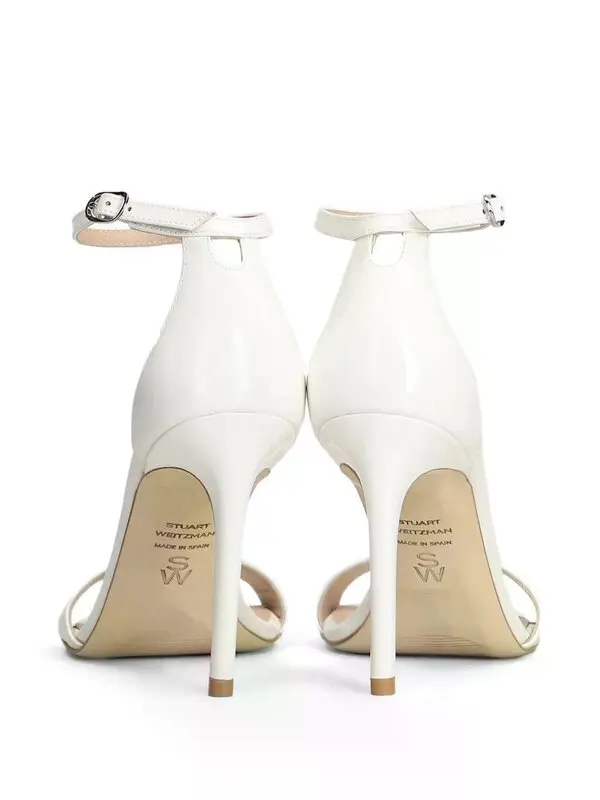 STUART WEITZMAN Leather Ankle-strap Sandals - White