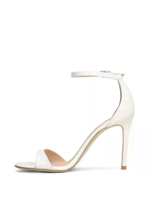 STUART WEITZMAN Leather Ankle-strap Sandals - White