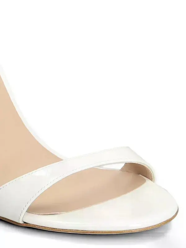 STUART WEITZMAN Leather Ankle-strap Sandals - White