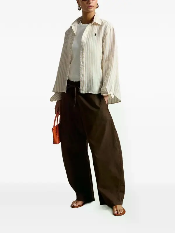 Polo Ralph Lauren Striped Linen Cropped Shirt