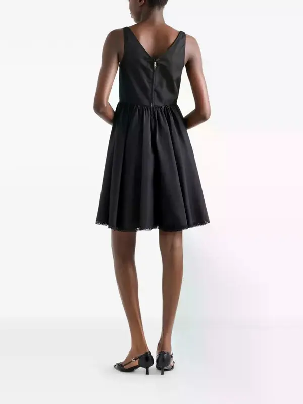 Prada Re-nylon Mini Dress With Lace Trim