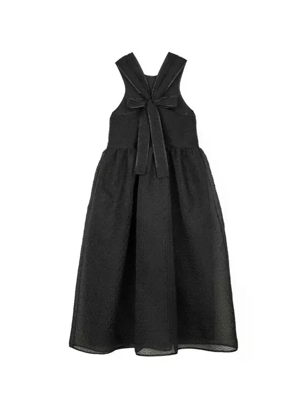 Cecilie Bahnsen Dora Bow-detail Cloqué Dress - Black