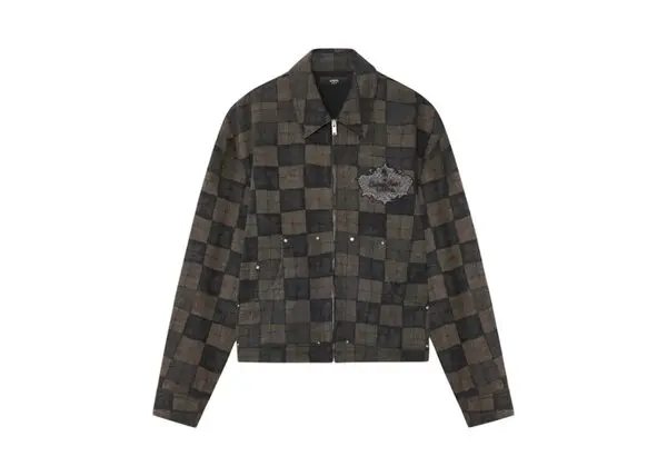 Amiri Checkered Work Jacket - Brown
