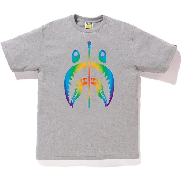 A BATHING APE Rainbow Shark Tee Shirt - Gray