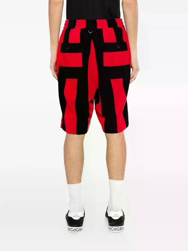 MASTERMIND WORLD Skull-patch Striped Shorts